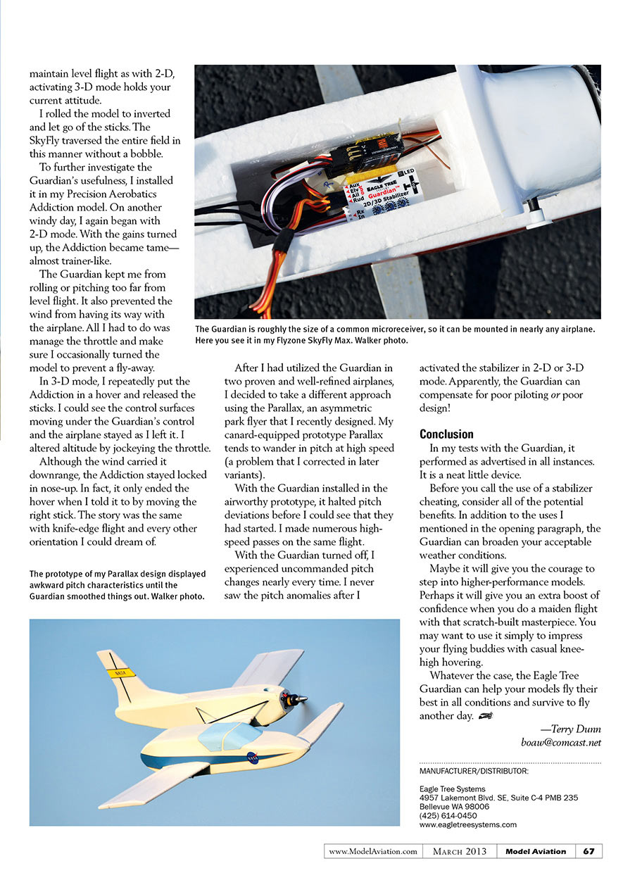 Eagle Tree Systems Guardian - 2013/03 | Model Aviation Library