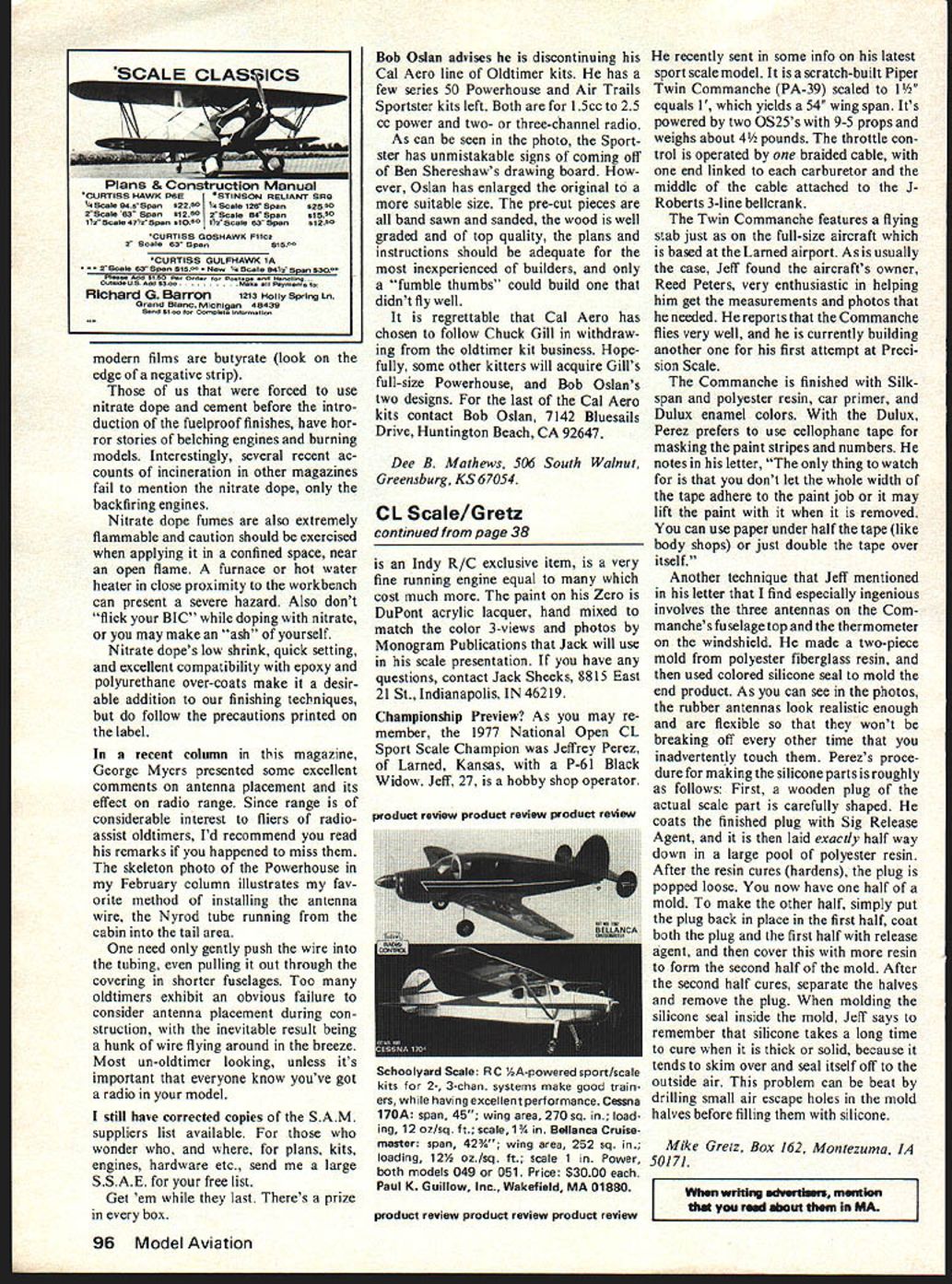 Control Line: Scale | Model Aviation Library