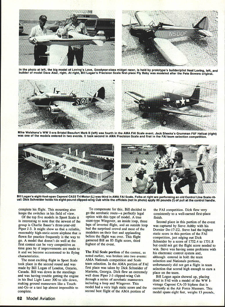 '91 All American Nationals: CL Scale | Model Aviation Library