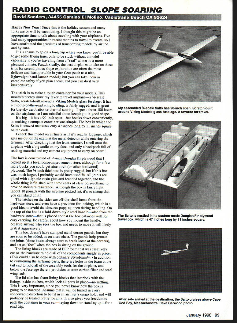 Radio Control: Slope Soaring | Model Aviation Library