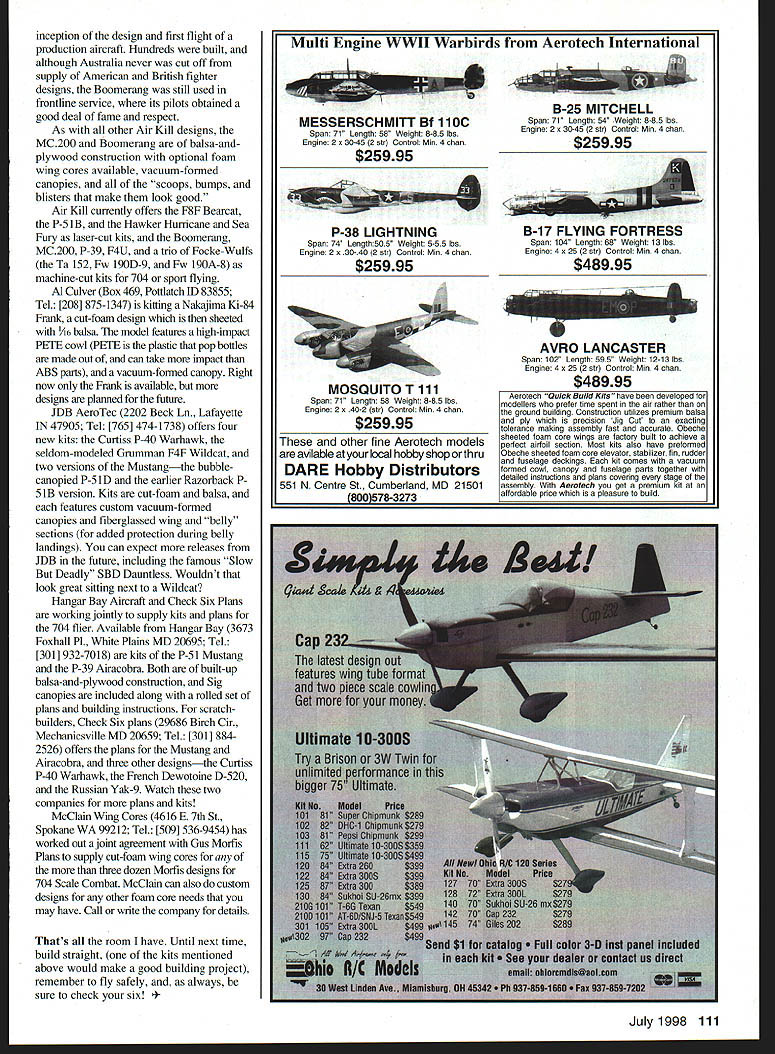 Radio Control: Combat | Model Aviation Library