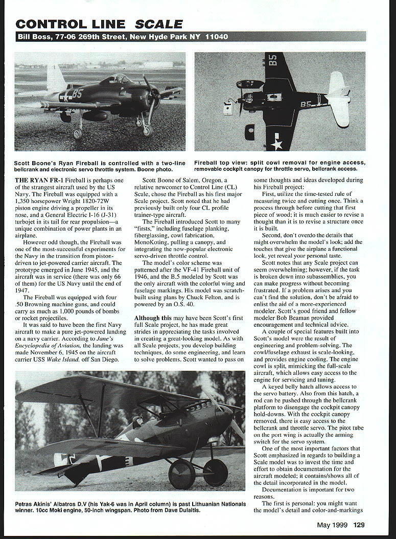 Control Line: Scale | Model Aviation Library