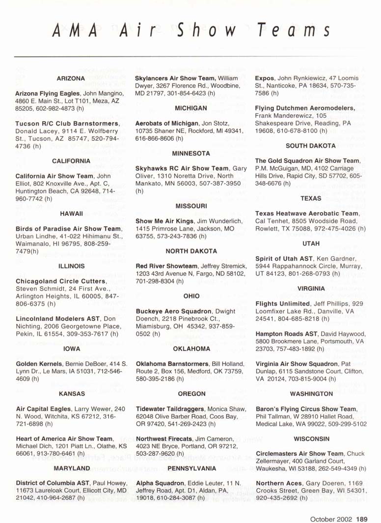 AMA Air Show Teams | Model Aviation Library