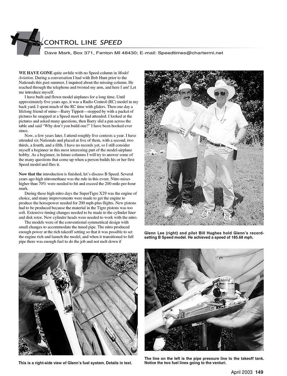 CONTROL LINE SPEED - 2003/04 | Model Aviation Library
