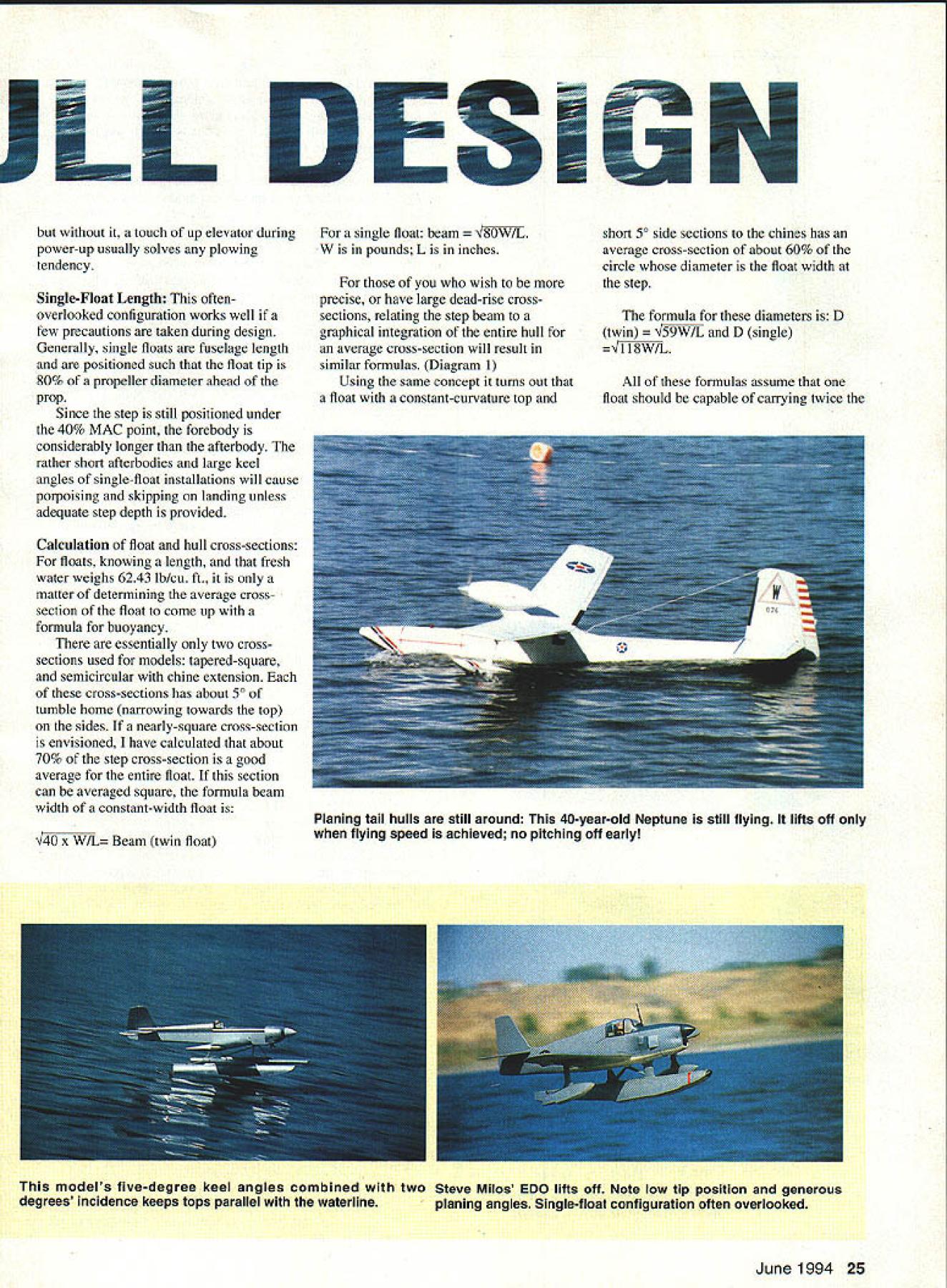 Float & Hull Design | Model Aviation Library