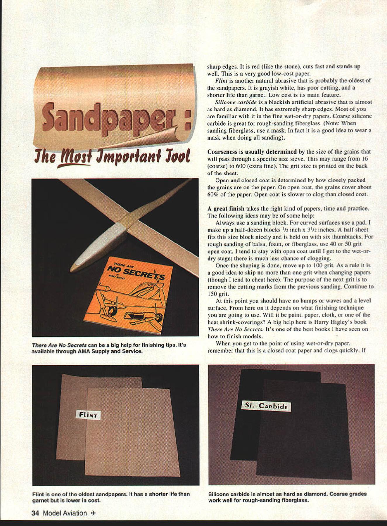Sandpaper: The Most Important Tool | Model Aviation Library
