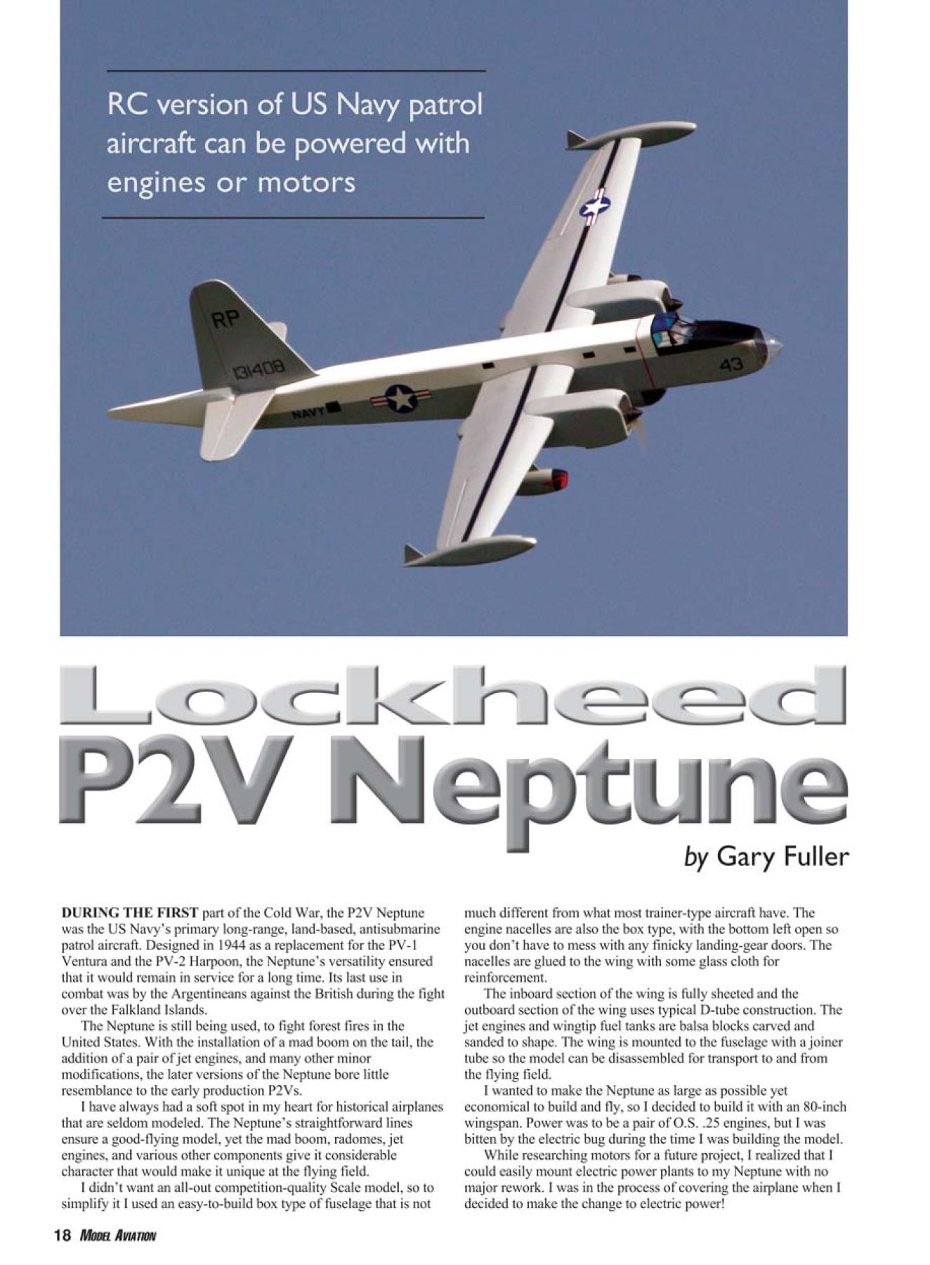 Lockheed P2V Neptune | Model Aviation Library