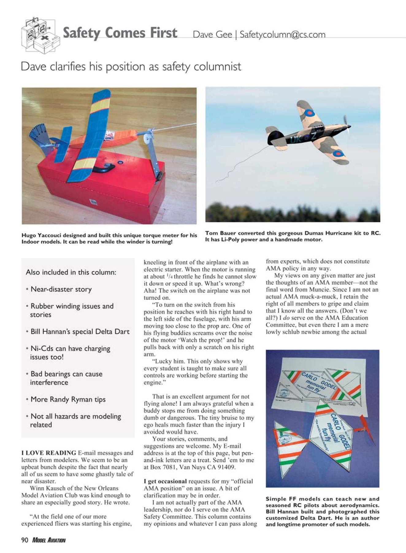 Safety Comes First - 2006/07 | Model Aviation Library